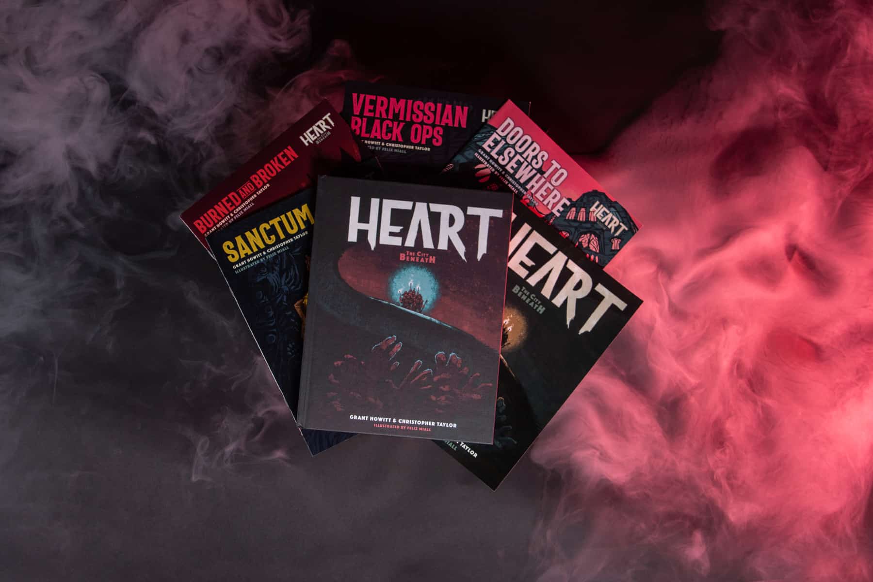 Heart: The City Beneath RPG - Rowan, Rook and Decard